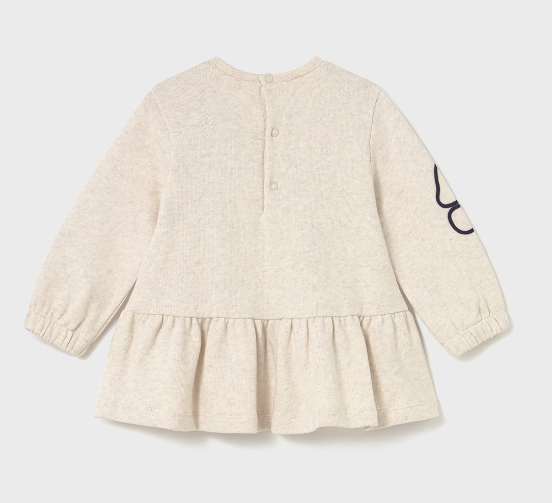 Baby Flower Applique Dress- Sand Heather – Milby’s Just Kids