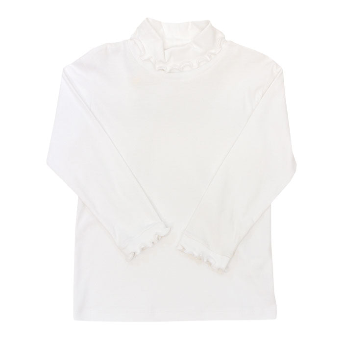 Knit Ruffle Turtle Neck - White – Milby’s Just Kids